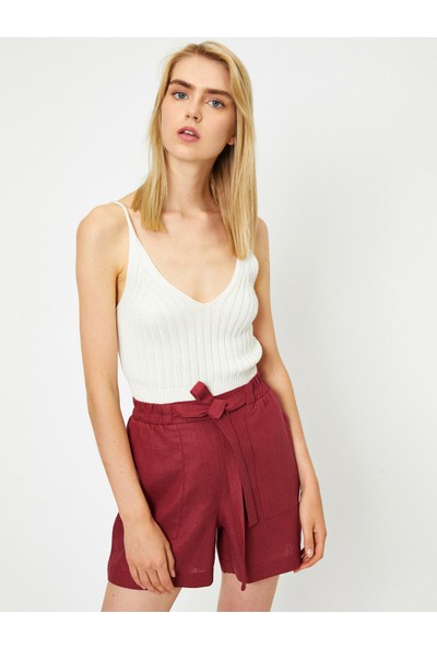 Koton Bagcikli Keten Şort