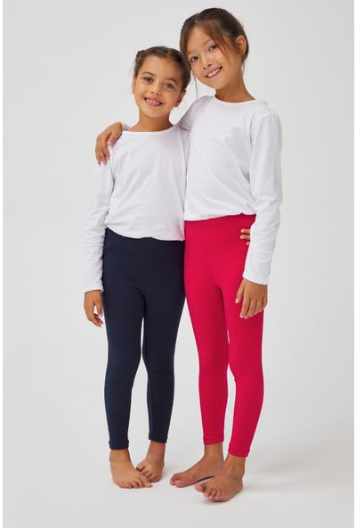 Penti Kırmızı-Lacıvert Kız Çocuk Basic 2li Tayt