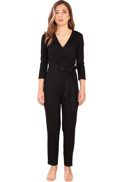 Alexander Gardi Bağlama Kemerli Kruvaze Tulum Siyah (B19-36514) Alexander Gardi Bağlama Kemerli Kruvaze Tulum Siyah (B19-36514)