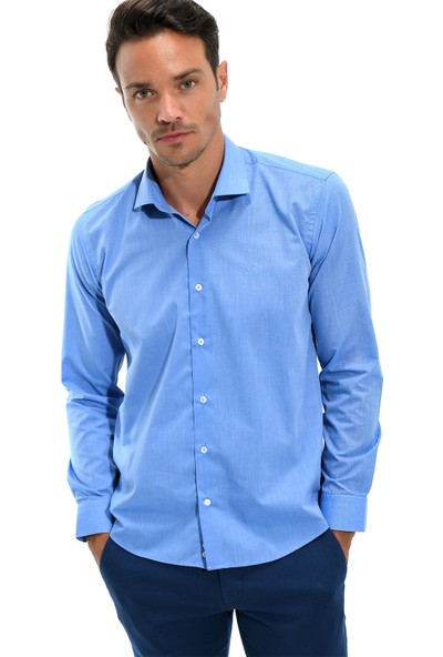 Morven Filafil Slim Fit Gömlek Saks Mavisi Morven Filafil Slim Fit Gömlek Saks Mavisi