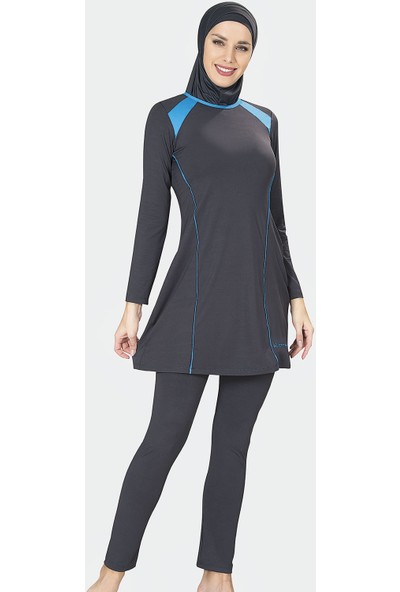 Ladytes Kadın 2490 Tam Kapalı Tesettür Mayo Antrasit