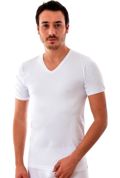 Tutku 6 Adet 1303 Erkek V Yaka Elasthan Fanila Beyaz Tutku 6 Adet 1303 Erkek V Yaka Elasthan Fanila Beyaz