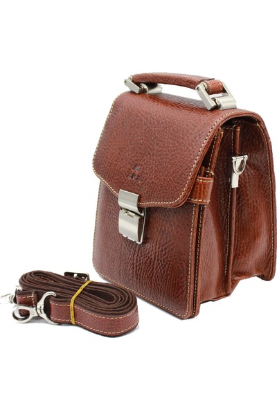 Aka Deri 304 Deri Erkek El ve Omuz Askılı Çanta Taba