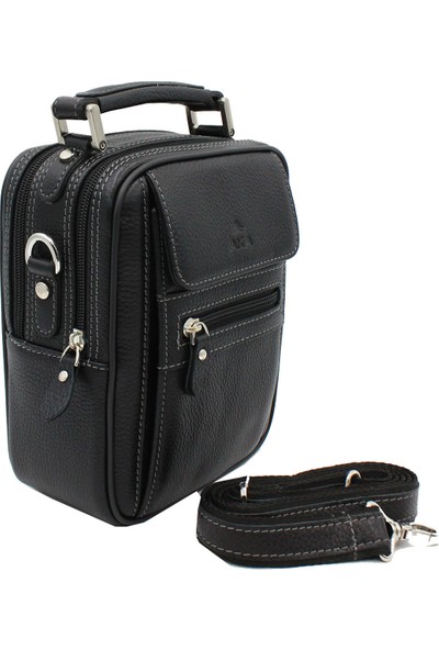 Aka Deri 395 Deri Erkek El ve Omuz Askılı Çanta Siyah Aka Deri 395 Deri Erkek El ve Omuz Askılı Çanta Siyah