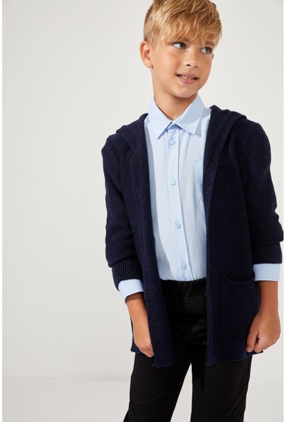 DeFacto Erkek Çocuk Okula Dönüş Kapüşonlu Triko Hırka K8834A620AU DeFacto Erkek Çocuk Okula Dönüş Kapüşonlu Triko Hırka K8834A620AU