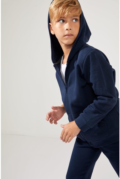 DeFacto Erkek Çocuk Kapüşonlu Fermuarlı Sweat Hırka L0304A620AU DeFacto Erkek Çocuk Kapüşonlu Fermuarlı Sweat Hırka L0304A620AU