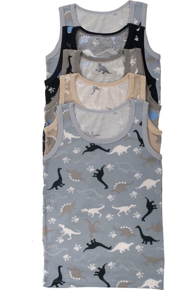 Nicoletta Mıxcolor Erkek Çocuk Askılı Atlet 5'li Paket Baskılı Nicoletta Mıxcolor Erkek Çocuk Askılı Atlet 5'li Paket Baskılı