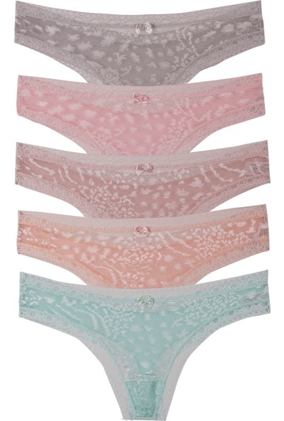 Nicoletta Mıxcolor Kadın Külot Tanga Dantelli 5'li Paket Nicoletta Mıxcolor Kadın Külot Tanga Dantelli 5'li Paket