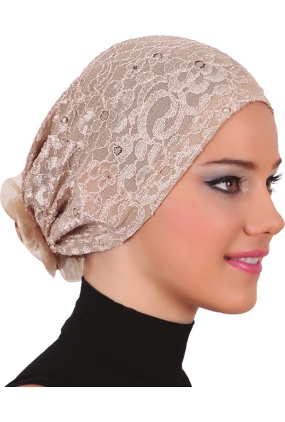 Fidan Bone Dantel Güllü Hazır Türban Tesettür Bone Fidan Bone Dantel Güllü Hazır Türban Tesettür Bone