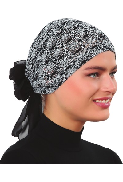 Fidan Bone Buklet Tüllü Hazır Türban Tesettür Bone