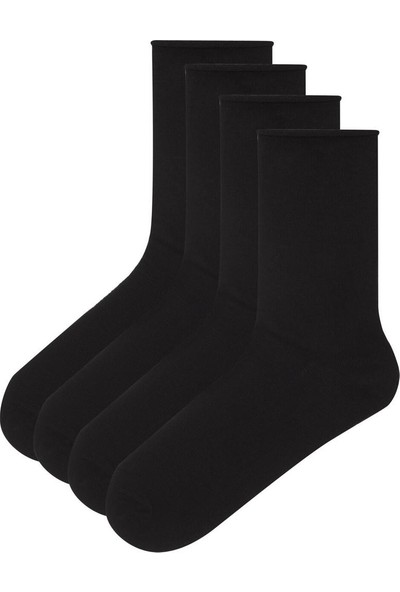 Akdemir 12'li Kadın Siyah Pamuk Soket Çorap Akdemir 12'li Kadın Siyah Pamuk Soket Çorap