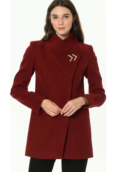 Dewberry Z6634 Kadın Kaban-Bordo