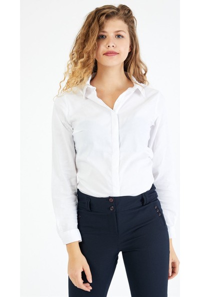 Pera Club Beyaz Basic Gömlek Pera Club Beyaz Basic Gömlek