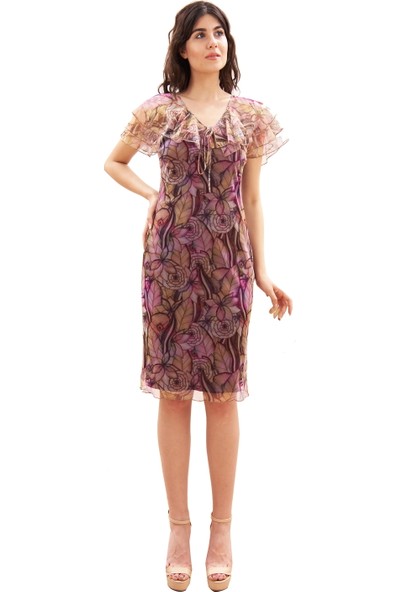 Sevgi Sert Kadın Tül Kumaş Elbise