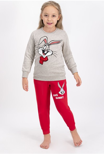 Bugs Bunny Lisanslı Bejmelanj Lisanslı Kız Çocuk Eşofman Takımı