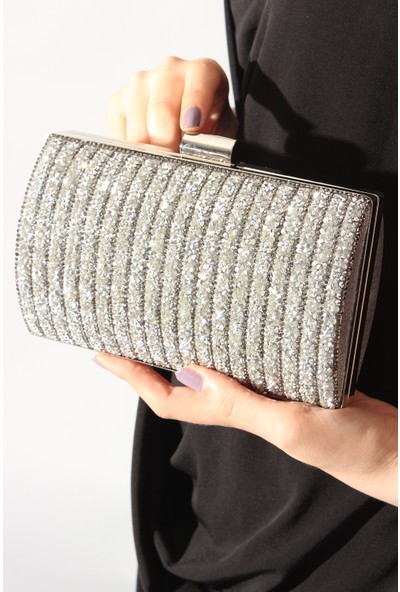 Rovigo Plus Gümüş Suni Deri Kadın Çanta