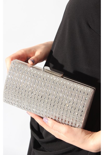 Rovigo Plus Gümüş Suni Deri Kadın Çanta