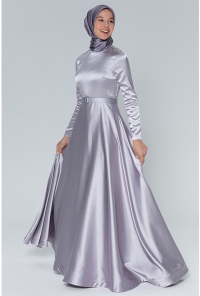 Armine Abiye Elbise Gri 20Y9204