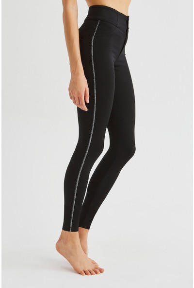 Penti Siyah Trim Detaylı Toparlayıcı Tayt