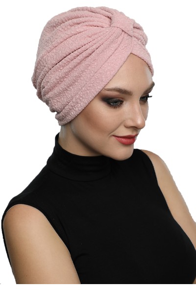 Fidan Brokar Bantlı Pudra Astarlı Hazır Bone