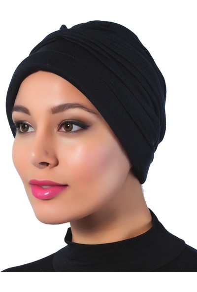 Fidan Bambu Burgusuz Siyah Tesettür Bone