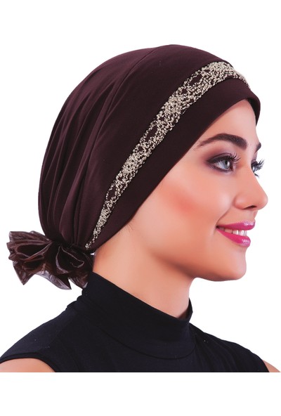 Fidan Bone Katmerli Buklet Arkası Gül Detaylı Kahve Bej Hazır Türban Tesettür Bone Fidan Bone Katmerli Buklet Arkası Gül Detaylı Kahve Bej Hazır Türban Tesettür Bone