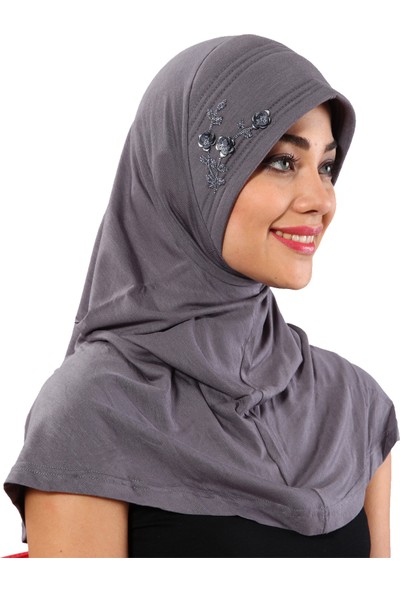 Fidan Bambu Taşlı Koyu Gri Tesettür Bone Fidan Bambu Taşlı Koyu Gri Tesettür Bone