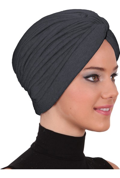 Fidan Bone Soft W Füme Hazır Türban Tesettür Bone