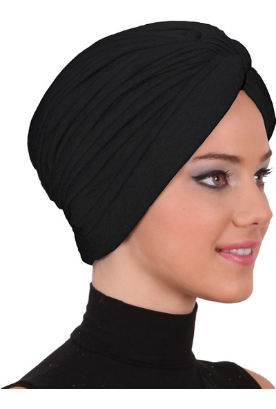 Fidan Bone Soft W Siyah Hazır Türban Tesettür Bone