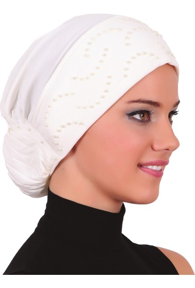 Fidan Topuzlu Krem Tesettür Bone Fidan Topuzlu Krem Tesettür Bone