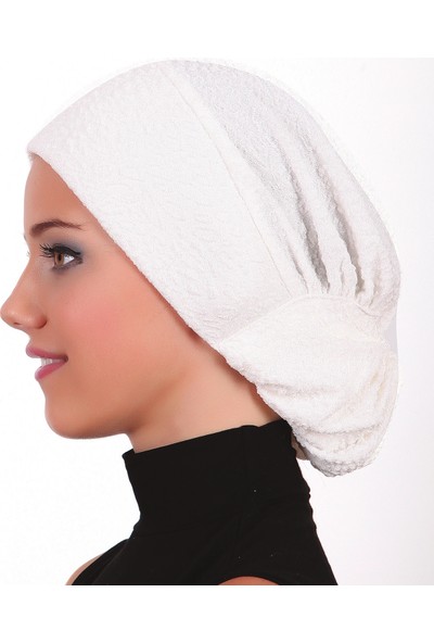 Fidan Bone Topuzlu Brokar Krem Hazır Türban Tesettür Bone Fidan Bone Topuzlu Brokar Krem Hazır Türban Tesettür Bone