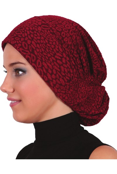Fidan Bone Topuzlu Brokar Bordo Hazır Türban Tesettür Bone Fidan Bone Topuzlu Brokar Bordo Hazır Türban Tesettür Bone