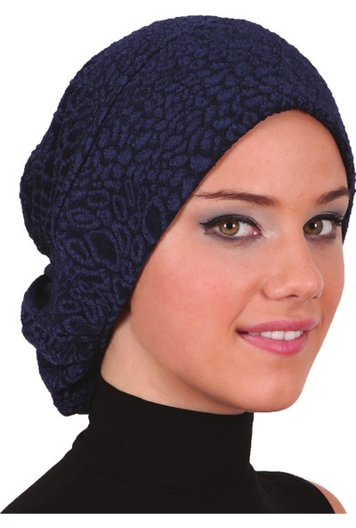 Fidan Bone Topuzlu Brokar Lacivert Hazır Türban Tesettür Bone Fidan Bone Topuzlu Brokar Lacivert Hazır Türban Tesettür Bone