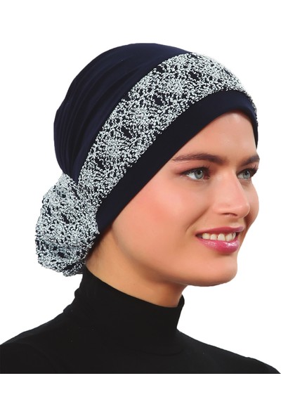 Fidan Bone Topuzlu Buklet Lacivert Gri Hazır Türban Tesettür Bone Fidan Bone Topuzlu Buklet Lacivert Gri Hazır Türban Tesettür Bone