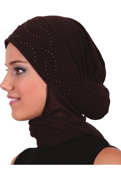 Fidan Bone Topuzlu Atkılı Kahve Hazır Türban Tesettür Bone Fidan Bone Topuzlu Atkılı Kahve Hazır Türban Tesettür Bone