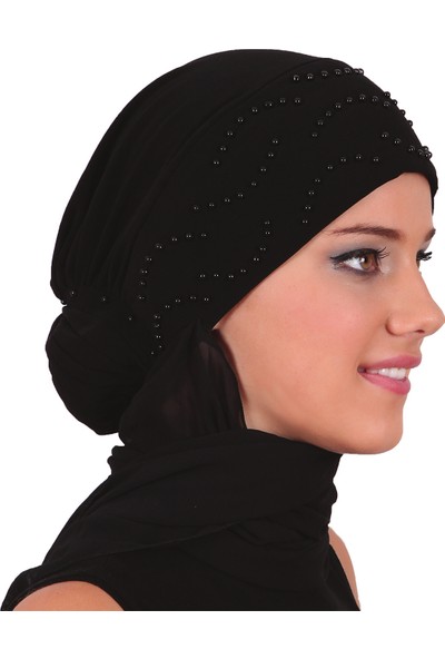 Fidan Bone Topuzlu Atkılı Siyah Hazır Türban Tesettür Bone Fidan Bone Topuzlu Atkılı Siyah Hazır Türban Tesettür Bone
