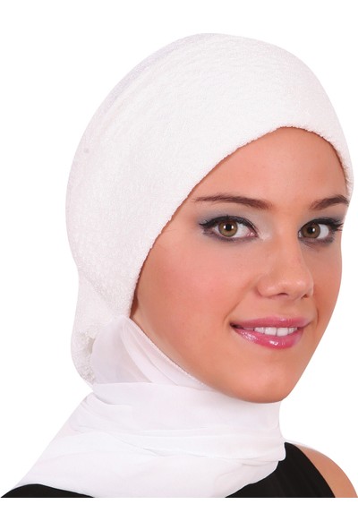 Fidan Bone Topuzlu Atkılı Brokar Krem Hazır Türban Tesettür Bone Fidan Bone Topuzlu Atkılı Brokar Krem Hazır Türban Tesettür Bone