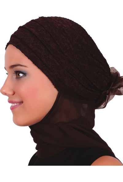 Fidan Bone Dantel Atkılı Kahve Hazır Türban Tesettür Bone Fidan Bone Dantel Atkılı Kahve Hazır Türban Tesettür Bone