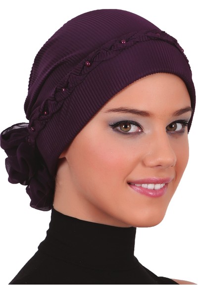 Fidan Bone Plise Burgulu Mor Hazır Türban Tesettür Bone Fidan Bone Plise Burgulu Mor Hazır Türban Tesettür Bone