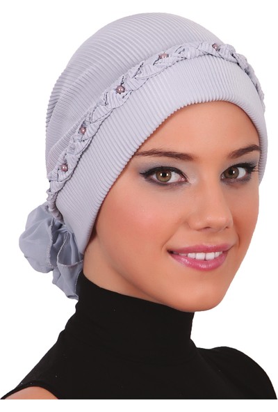 Fidan Bone Plise Burgulu Açık Gri Hazır Türban Tesettür Bone Fidan Bone Plise Burgulu Açık Gri Hazır Türban Tesettür Bone