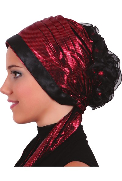 Fidan Lame Bağlama Bordo Tesettür Bone Fidan Lame Bağlama Bordo Tesettür Bone