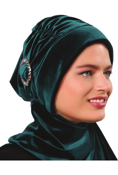 Fidan Kadife Tokalı Atkılı Hürrem Rengi Tesettür Bone