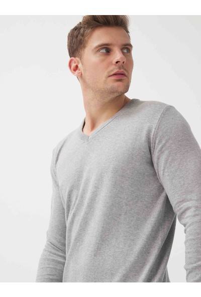 Xint V Yaka Pamuklu Slim Fit Basic Kazak Xint V Yaka Pamuklu Slim Fit Basic Kazak