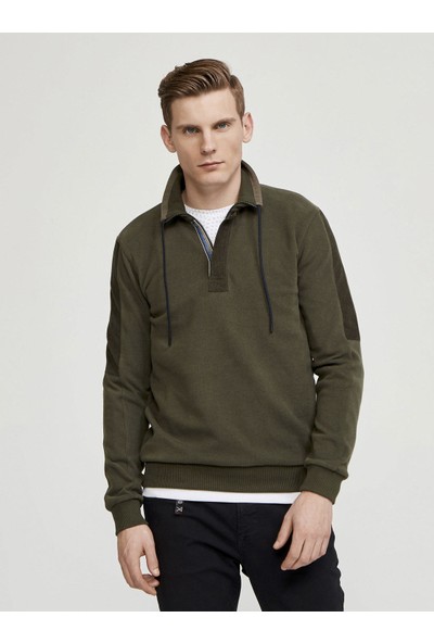 Xint Dik Yaka Fermuarlı Sweatshirt Xint Dik Yaka Fermuarlı Sweatshirt