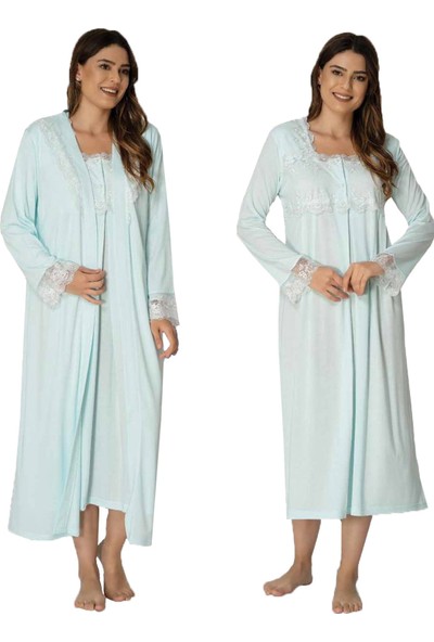 Effort Pijama Lohusa Uzun Kol Gecelik Sabahlık 2402Mint Yeşil Effort Pijama Lohusa Uzun Kol Gecelik Sabahlık 2402Mint Yeşil