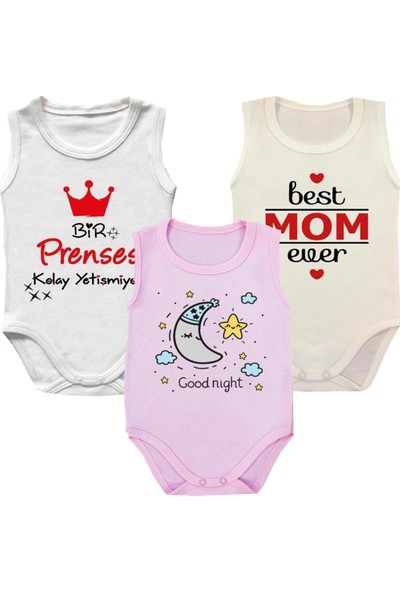 Lullababy 12931428 Kız 3'lü Askılı Pamuk Body Zıbın Set Lullababy 12931428 Kız 3'lü Askılı Pamuk Body Zıbın Set