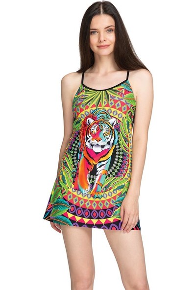 Dagi Siyah Kaplan Desenli Tankini