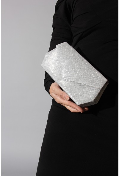 Rovigo Plus Gümüş Simli Kadın Çanta