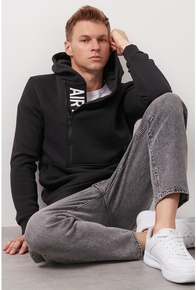 Buratti Kanguru Cepli Fermuarlı Kapüşon Yaka Slim Fit Sweat Erkek Sweat 575707