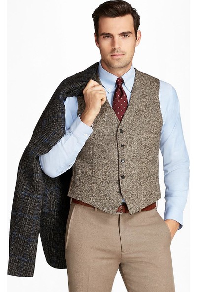 Brooks Brothers Erkek Kahverengi Donegal Yelek Brooks Brothers Erkek Kahverengi Donegal Yelek